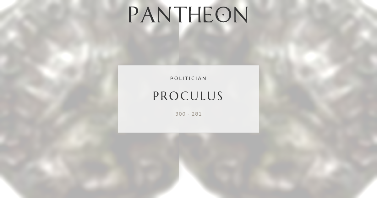 Proculus Biography | Pantheon