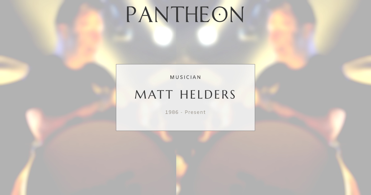 Matt Helders Biography | Pantheon