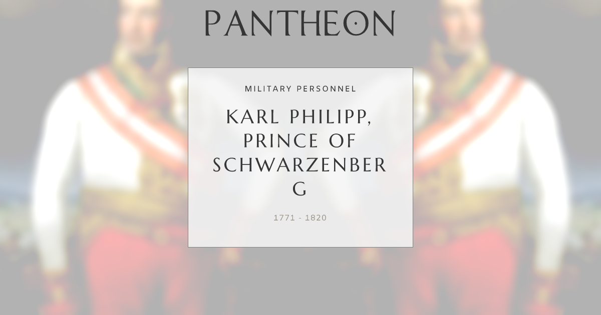 Karl Philipp, Prince of Schwarzenberg Biography | Pantheon