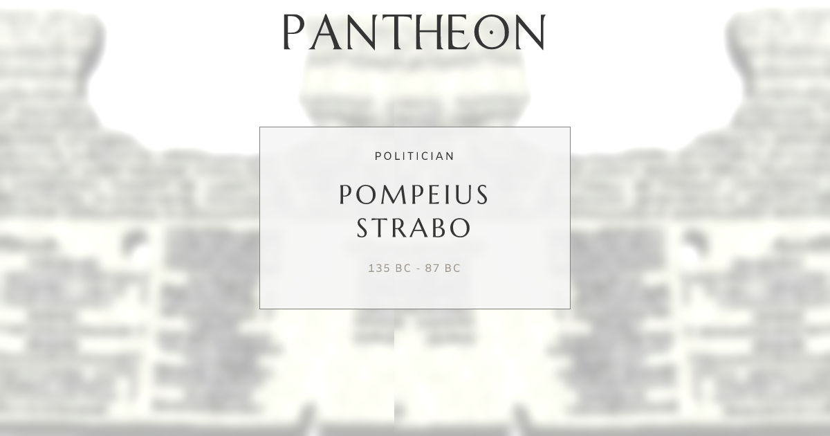 Pompeius Strabo Biography | Pantheon