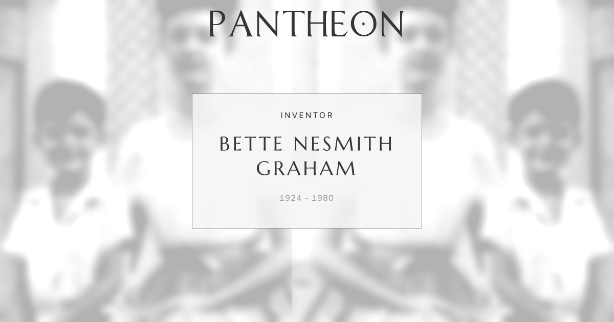 Bette Nesmith Graham Biography | Pantheon