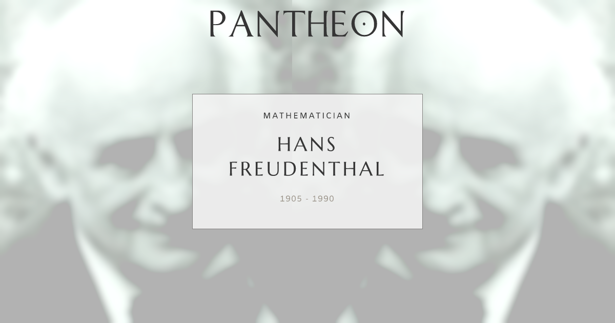 Hans Freudenthal Biography | Pantheon