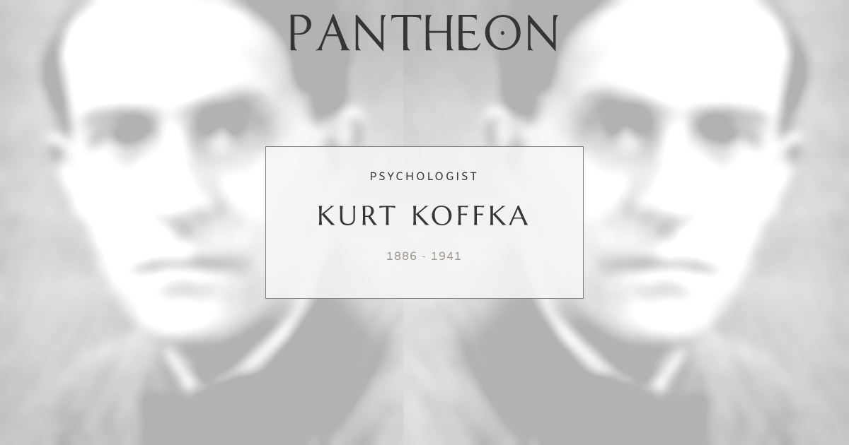 Kurt Koffka Biography | Pantheon