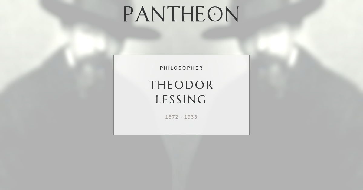 Theodor Lessing Biography | Pantheon