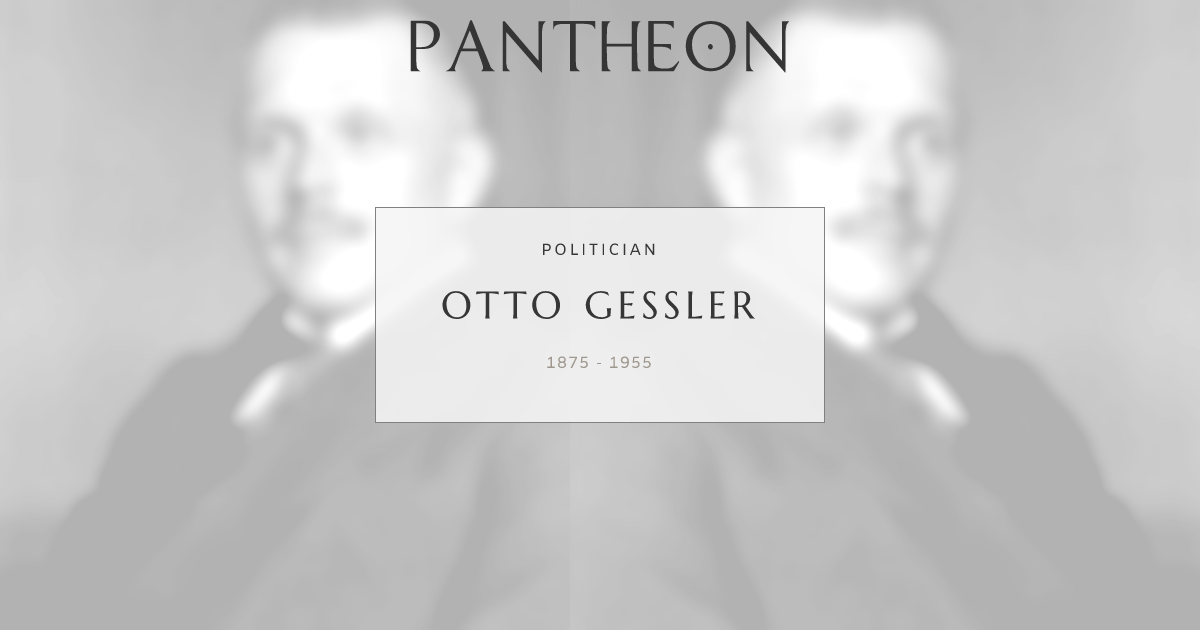Otto Gessler Biography | Pantheon