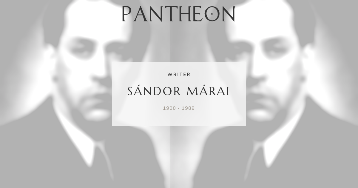 Sándor Márai Biography | Pantheon