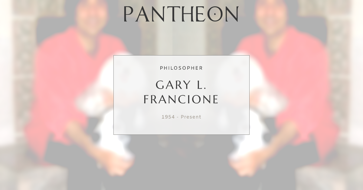 Gary L. Francione Biography | Pantheon