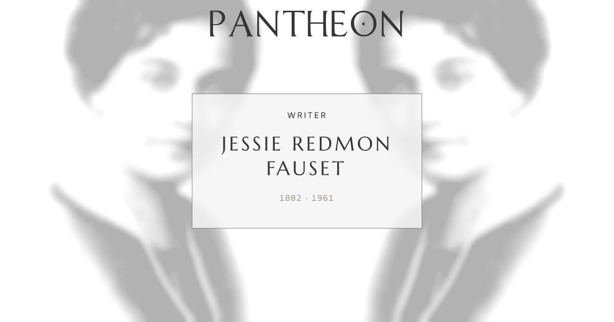 Jessie Redmon Fauset Biography | Pantheon