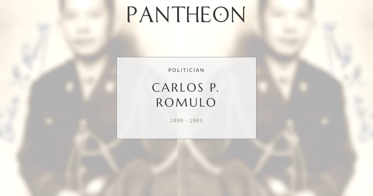 Carlos P. Romulo Biography | Pantheon