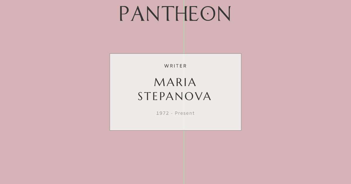 Maria Stepanova Biography | Pantheon