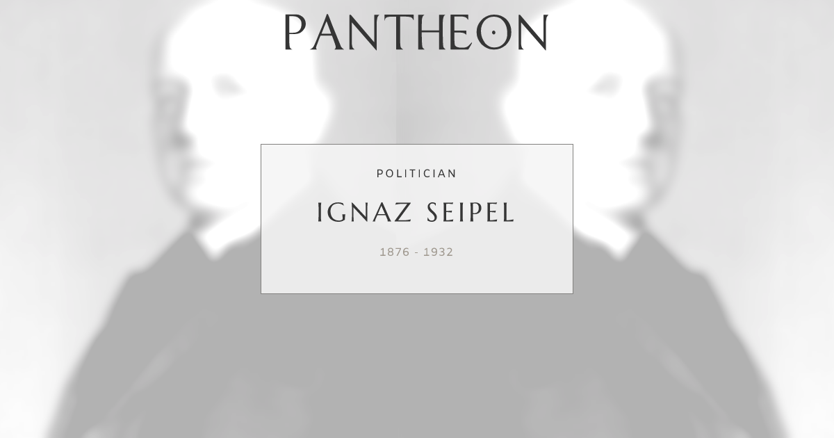 Ignaz Seipel Biography | Pantheon