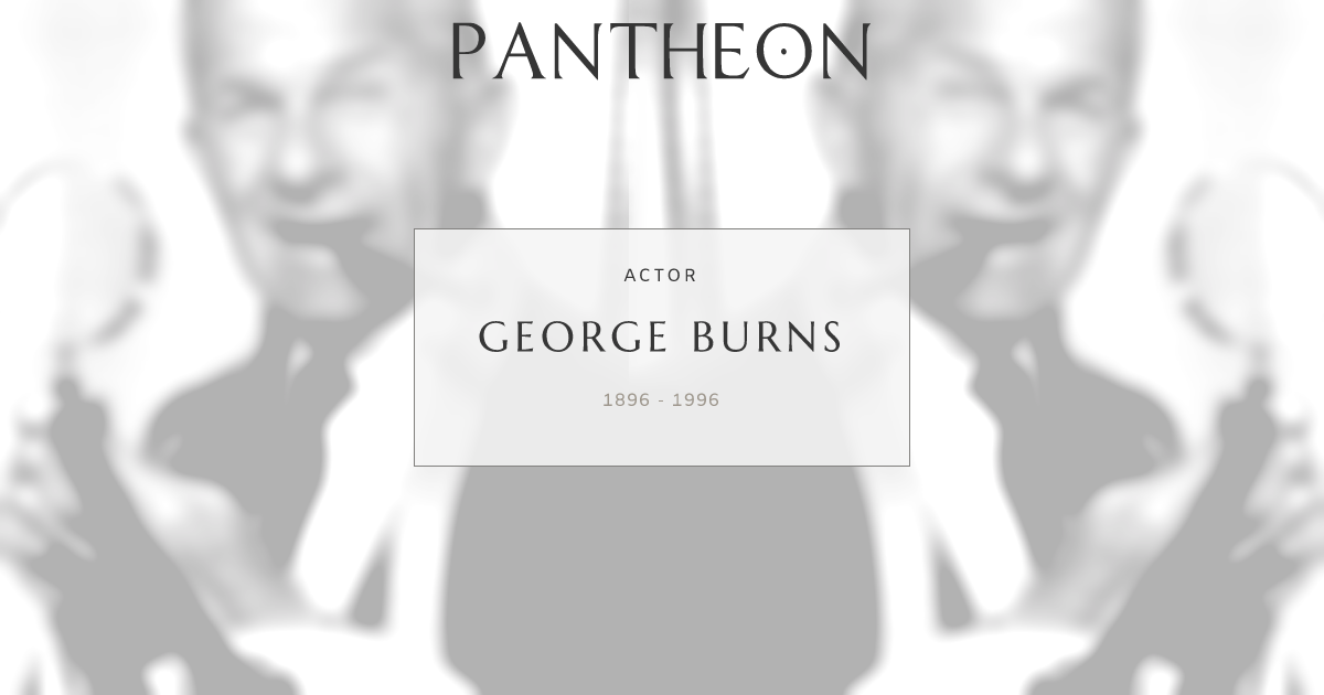 George Burns Biography | Pantheon