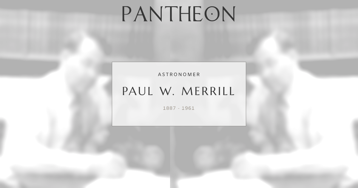 Paul W. Merrill Biography | Pantheon