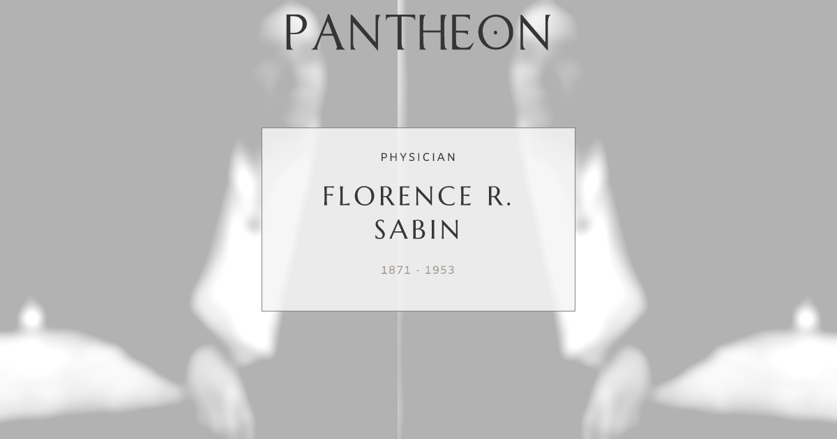Florence R. Sabin Biography | Pantheon