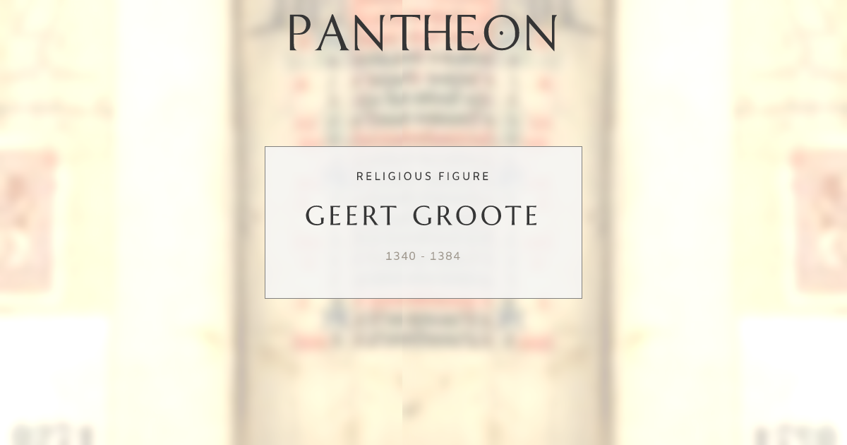 Geert Groote Biography | Pantheon