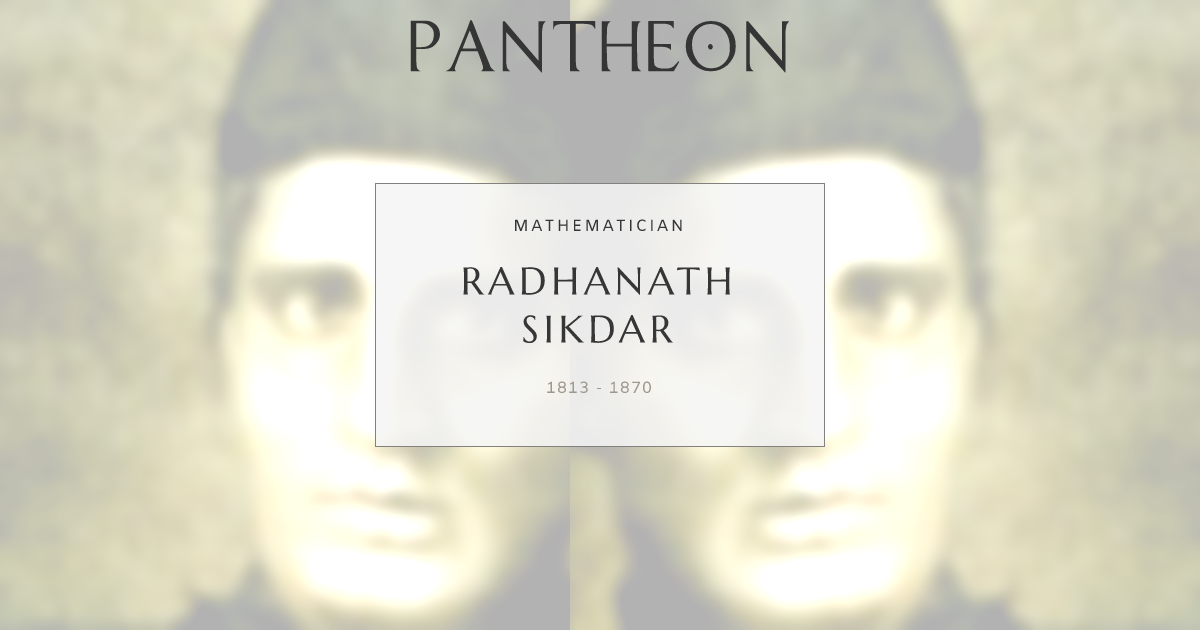 Radhanath Sikdar Biography | Pantheon