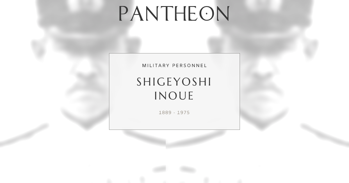 Shigeyoshi Inoue Biography | Pantheon