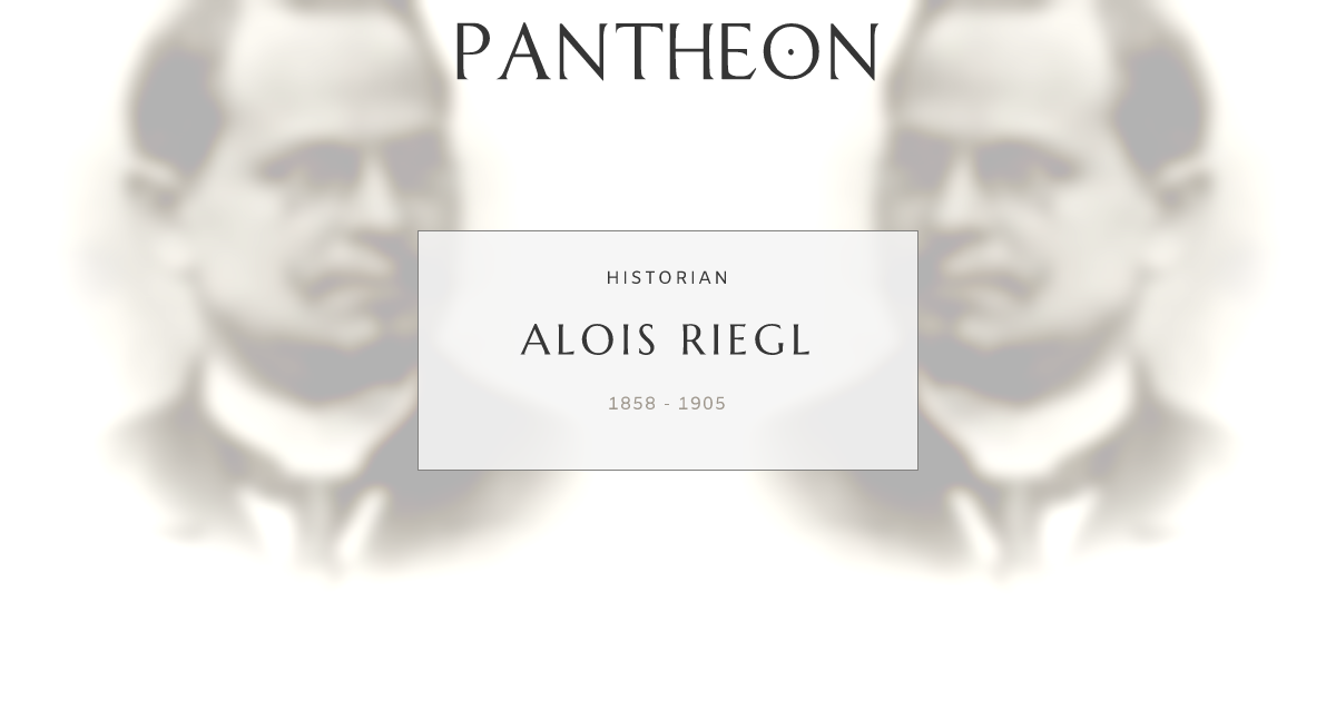 Alois Riegl Biography | Pantheon