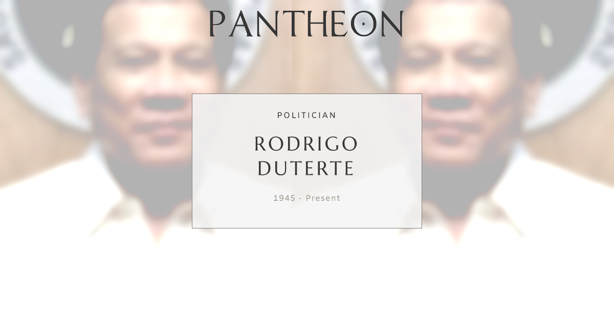 Rodrigo Duterte Biography | Pantheon