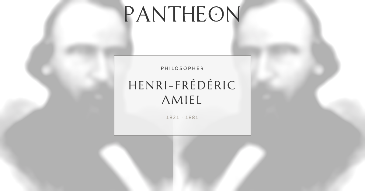 Henri-Frédéric Amiel Biography | Pantheon