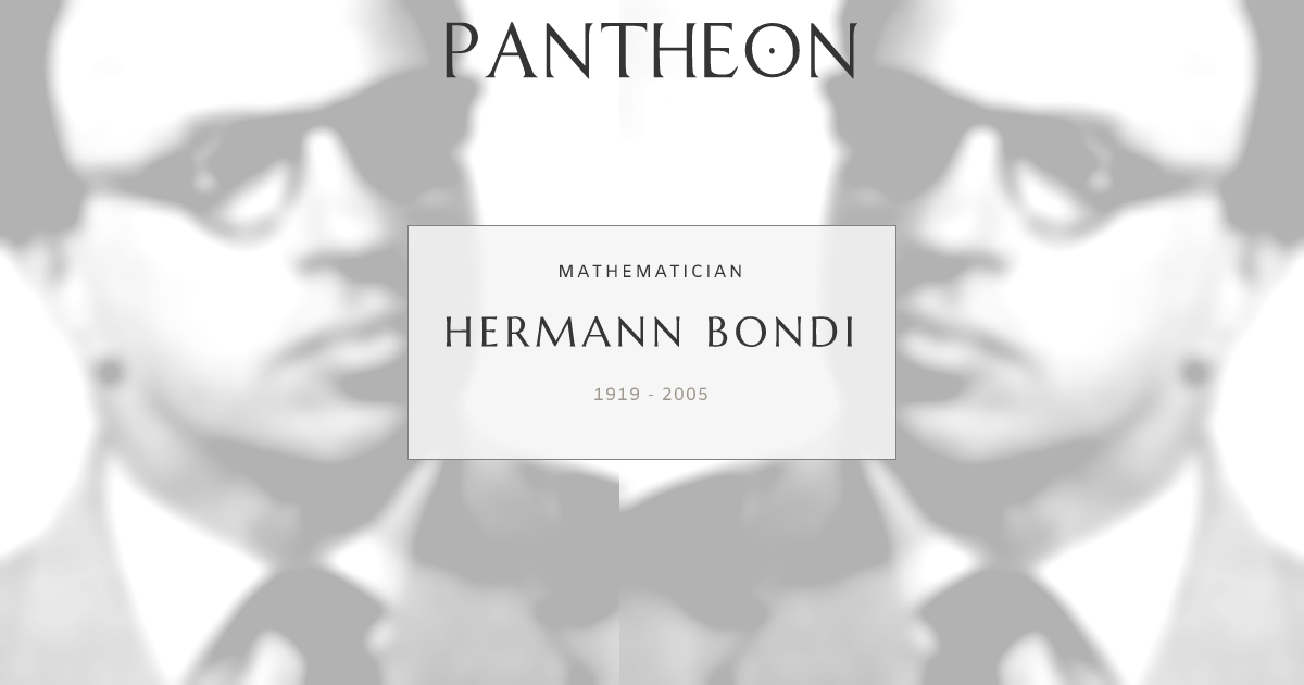 Hermann Bondi Biography | Pantheon