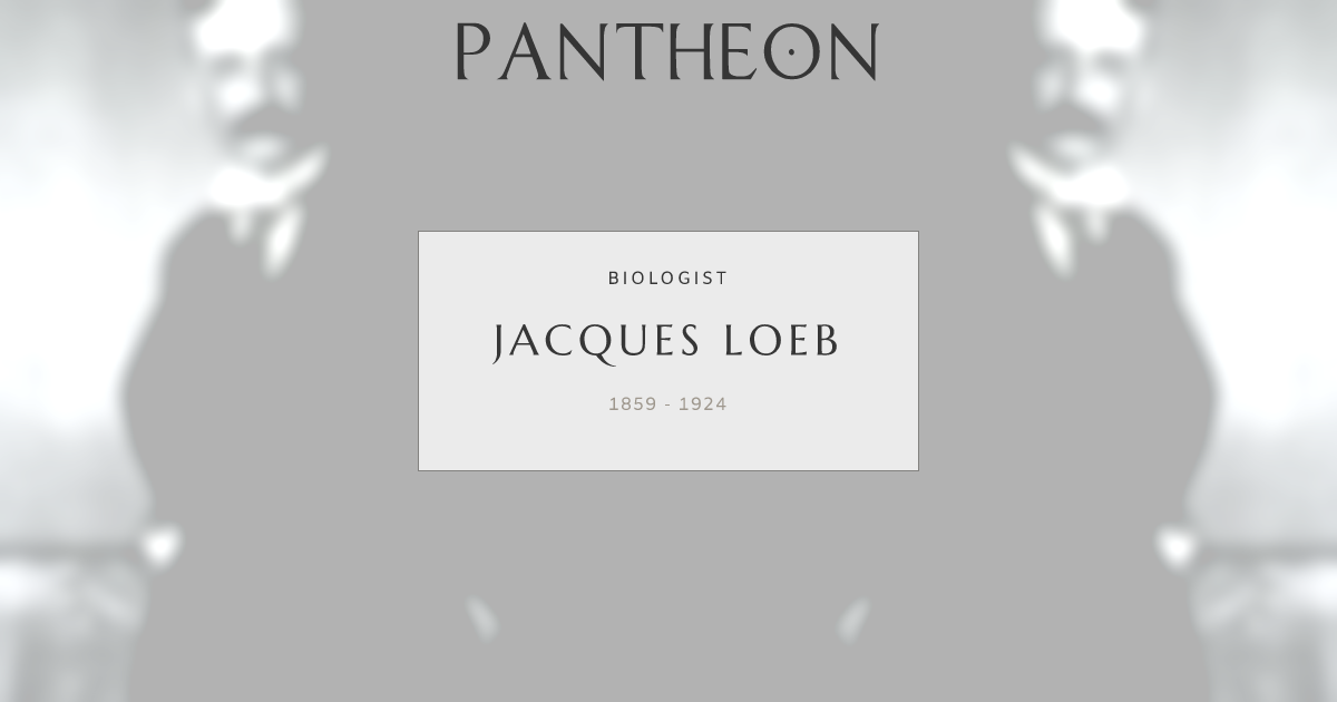 Jacques Loeb Biography | Pantheon