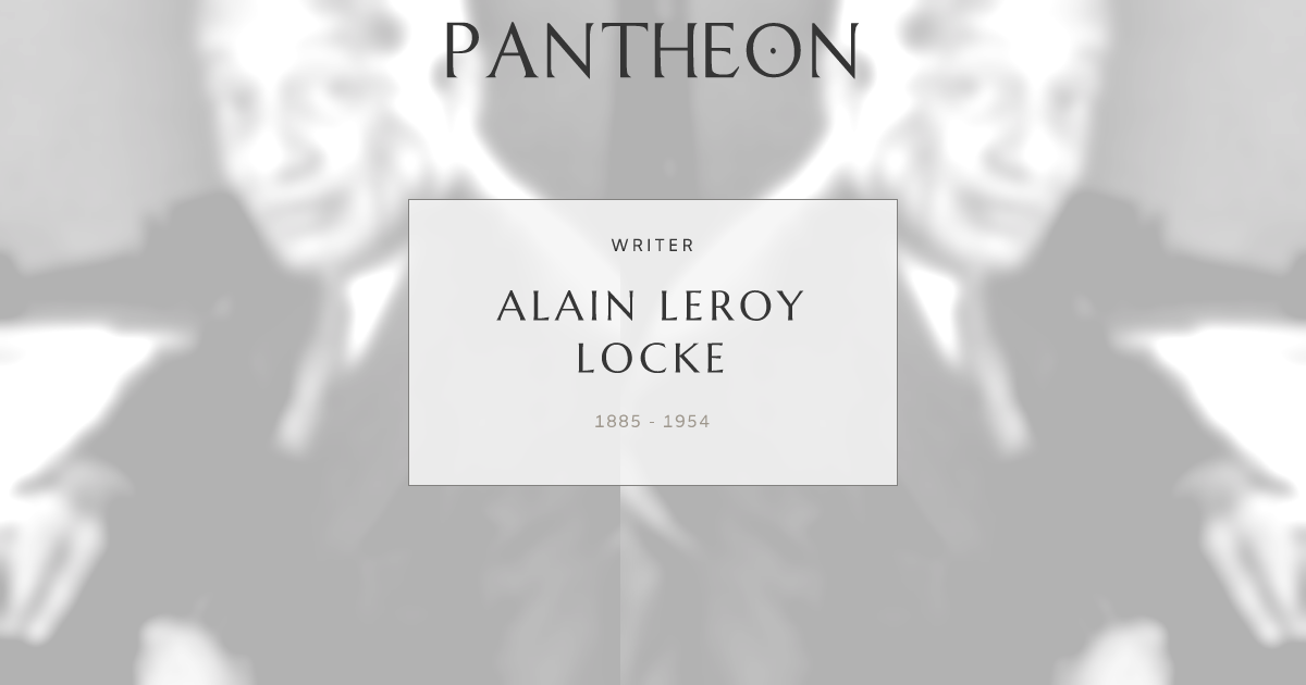 Alain LeRoy Locke Biography | Pantheon