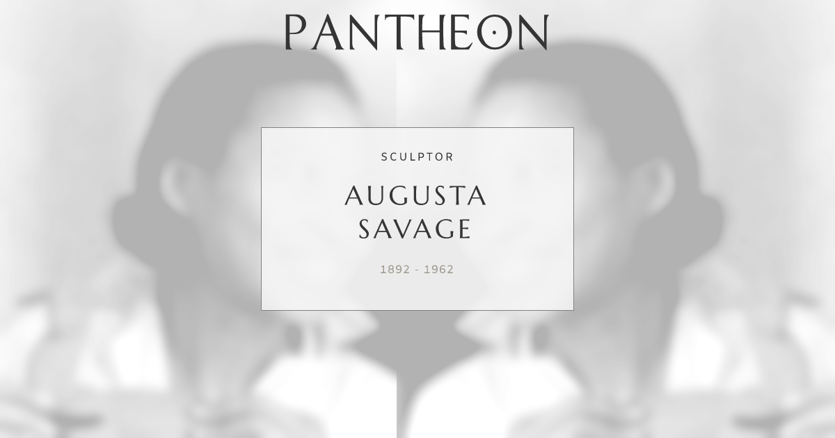Augusta Savage Biography | Pantheon