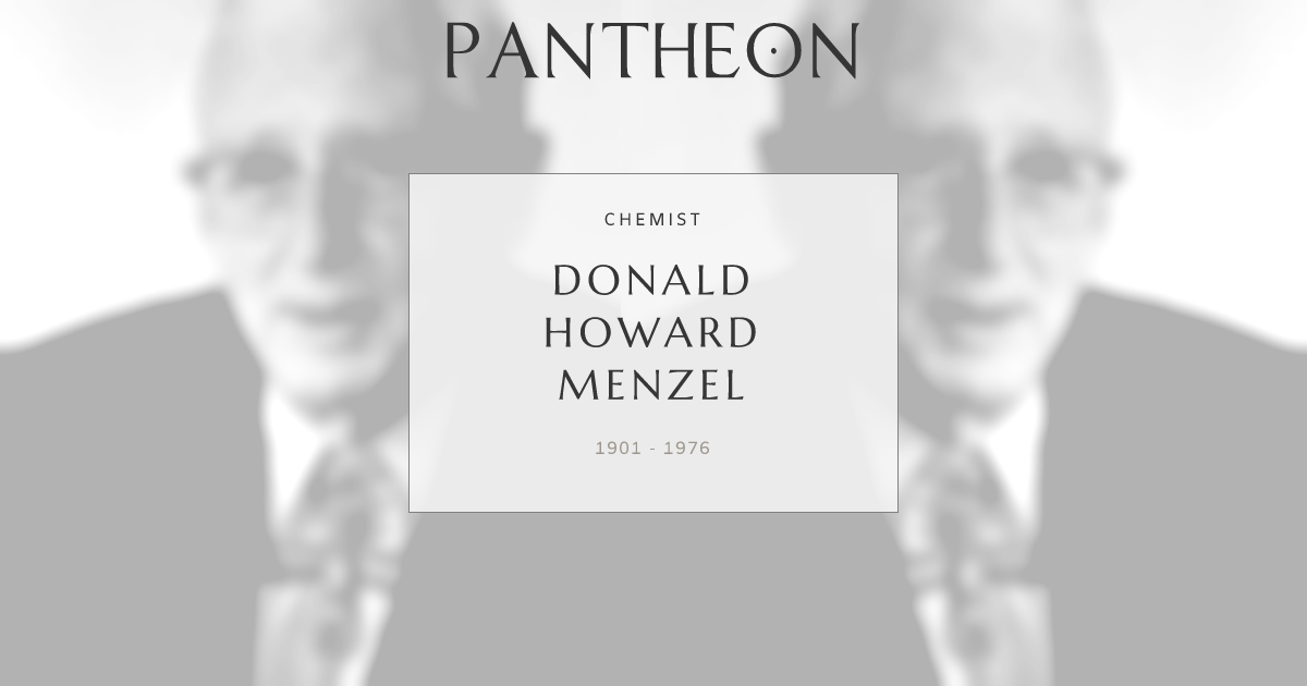 Donald Howard Menzel Biography | Pantheon