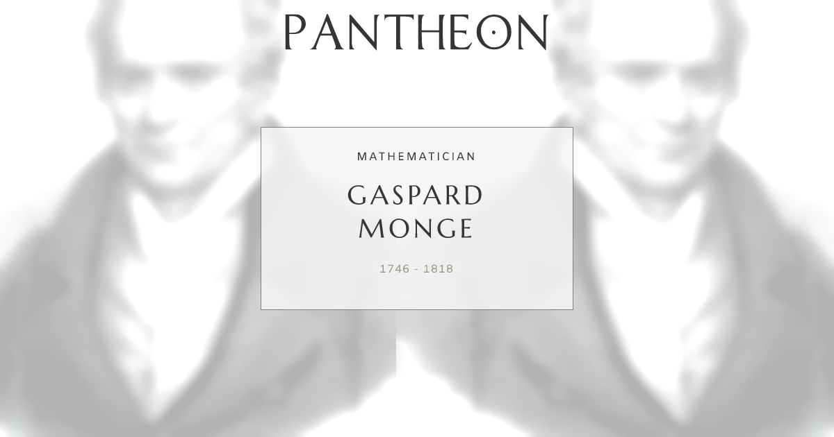 Gaspard Monge Biography | Pantheon