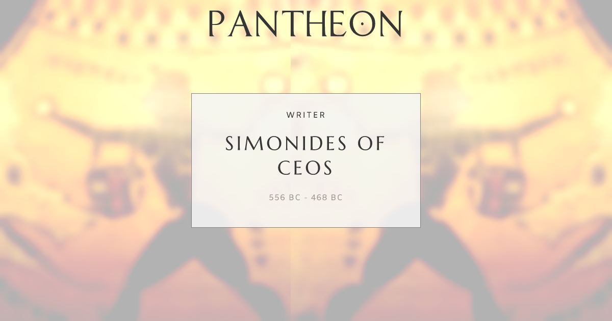 Simonides of Ceos Biography | Pantheon