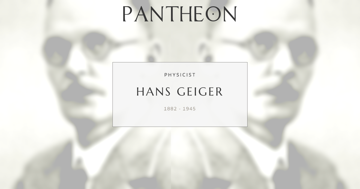 Hans Geiger Biography | Pantheon