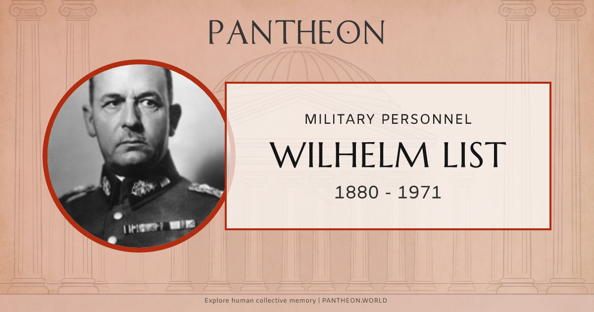 Wilhelm List Biography | Pantheon