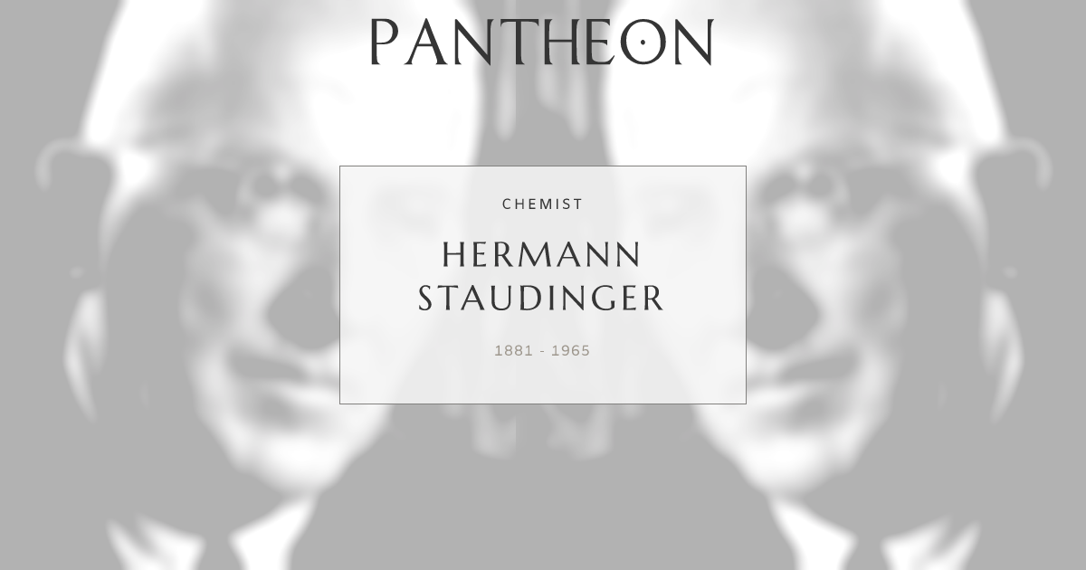 Hermann Staudinger Biography | Pantheon