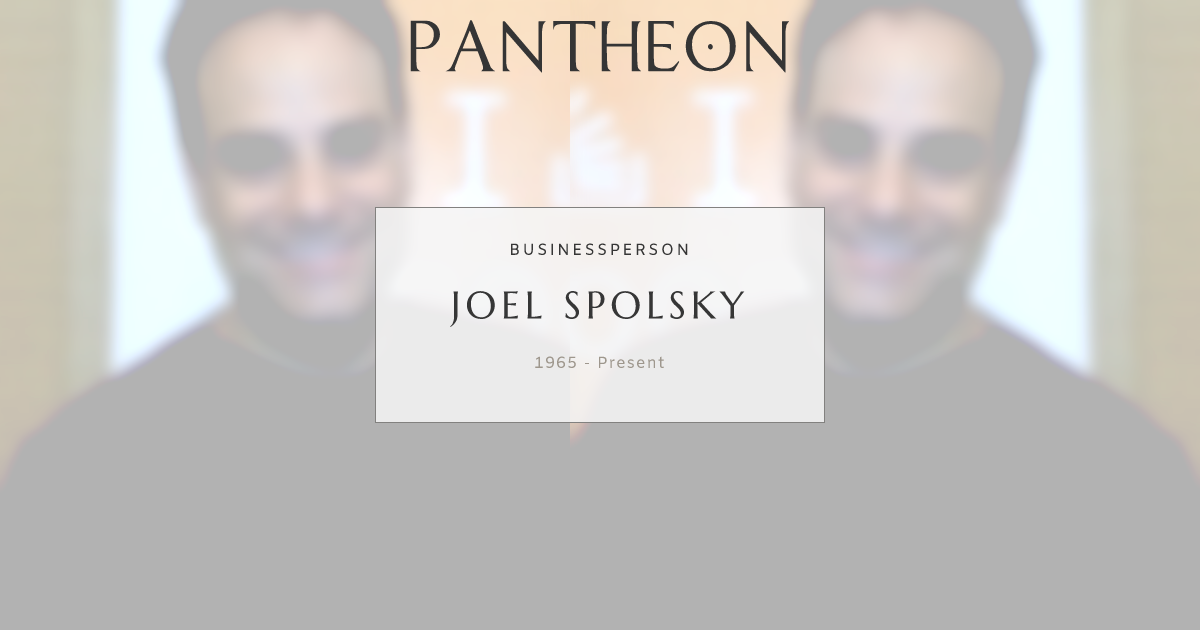 Joel Spolsky Biography | Pantheon