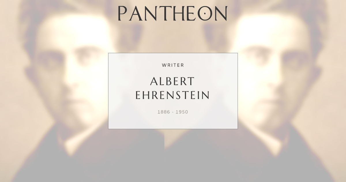 Albert Ehrenstein Biography | Pantheon