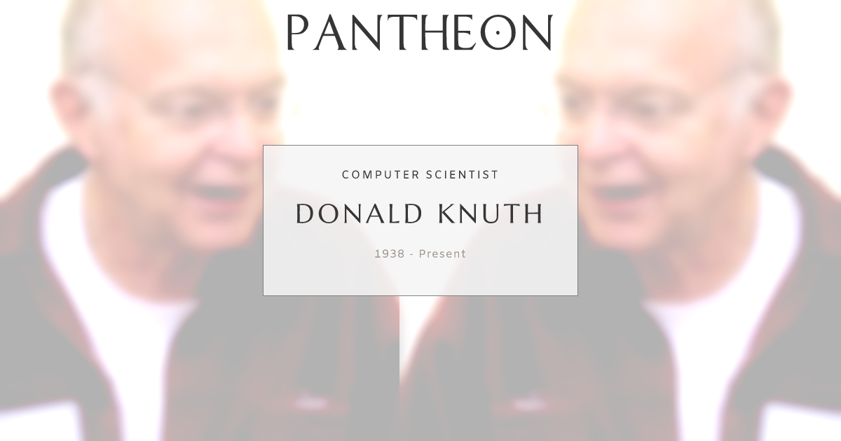Donald Knuth Biography | Pantheon