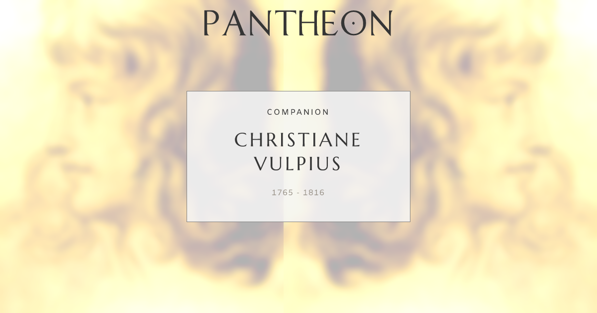 Christiane Vulpius Biography | Pantheon