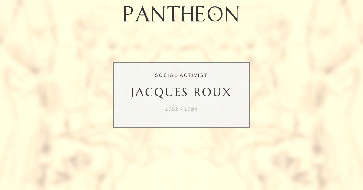 Jacques Roux Biography | Pantheon