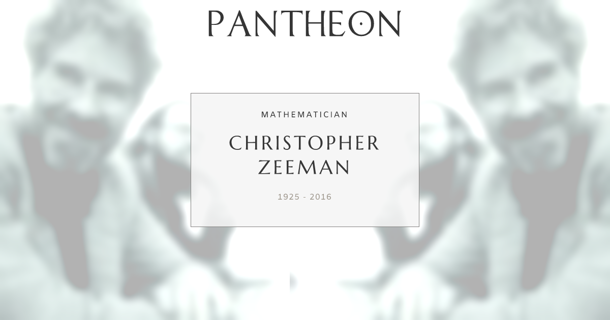 Christopher Zeeman Biography | Pantheon