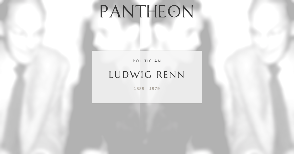 Ludwig Renn Biography | Pantheon