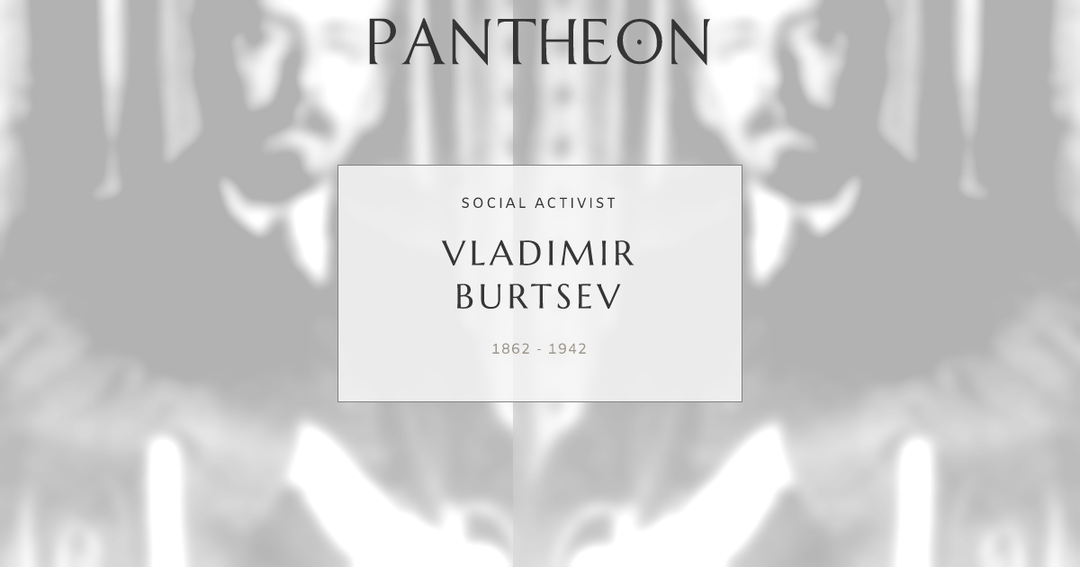 Vladimir Burtsev Biography | Pantheon