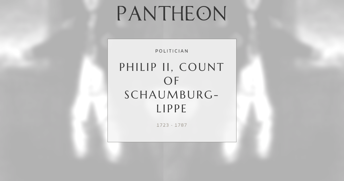 Philip II, Count of Schaumburg-Lippe Biography | Pantheon