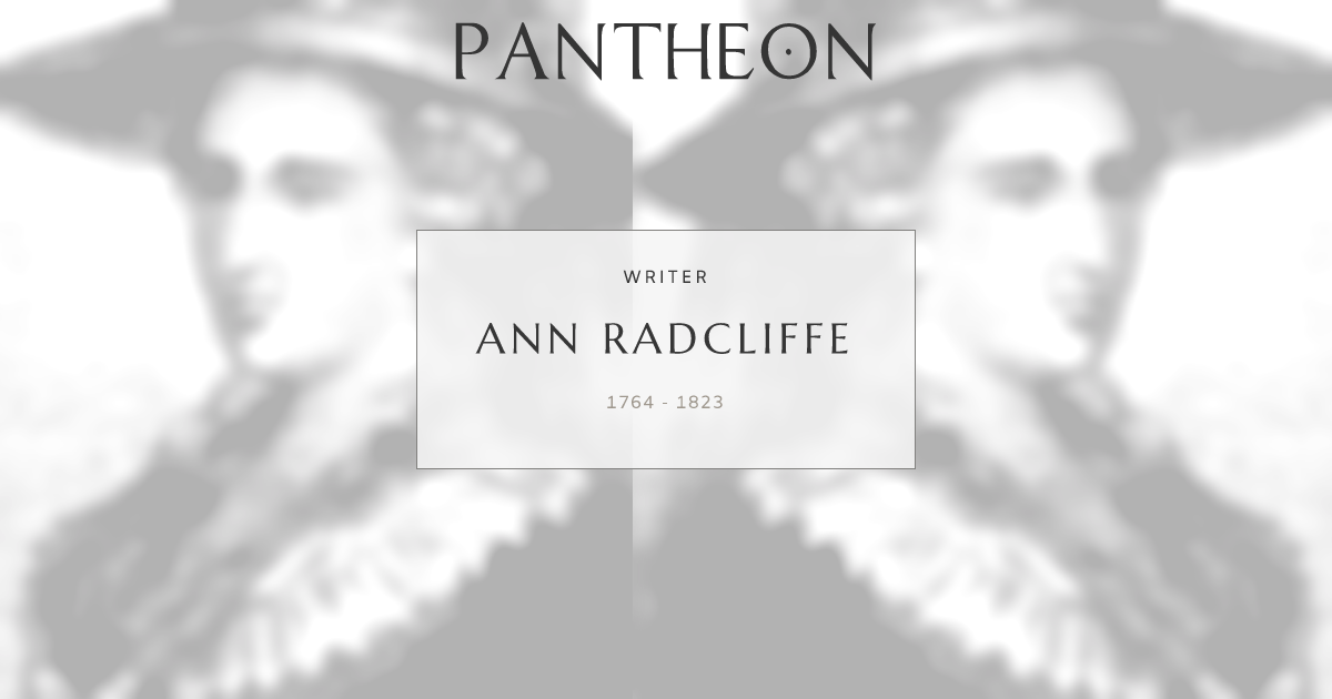 Ann Radcliffe Biography | Pantheon