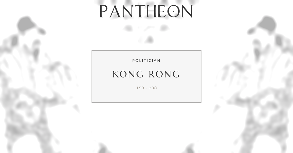Kong Rong Biography | Pantheon