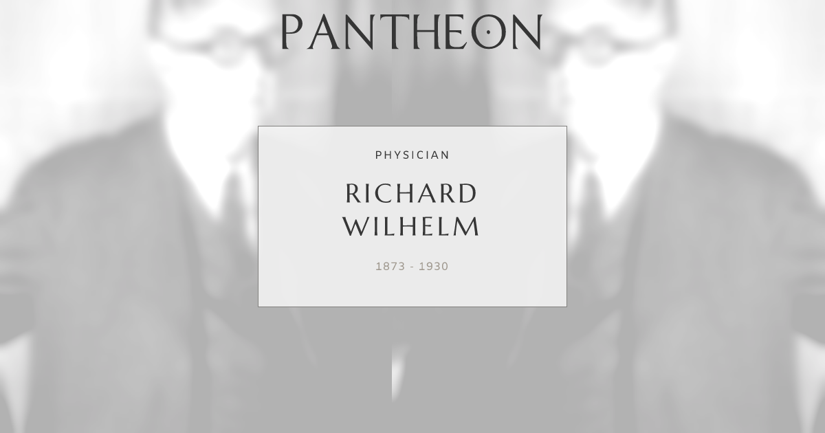 Richard Wilhelm Biography | Pantheon