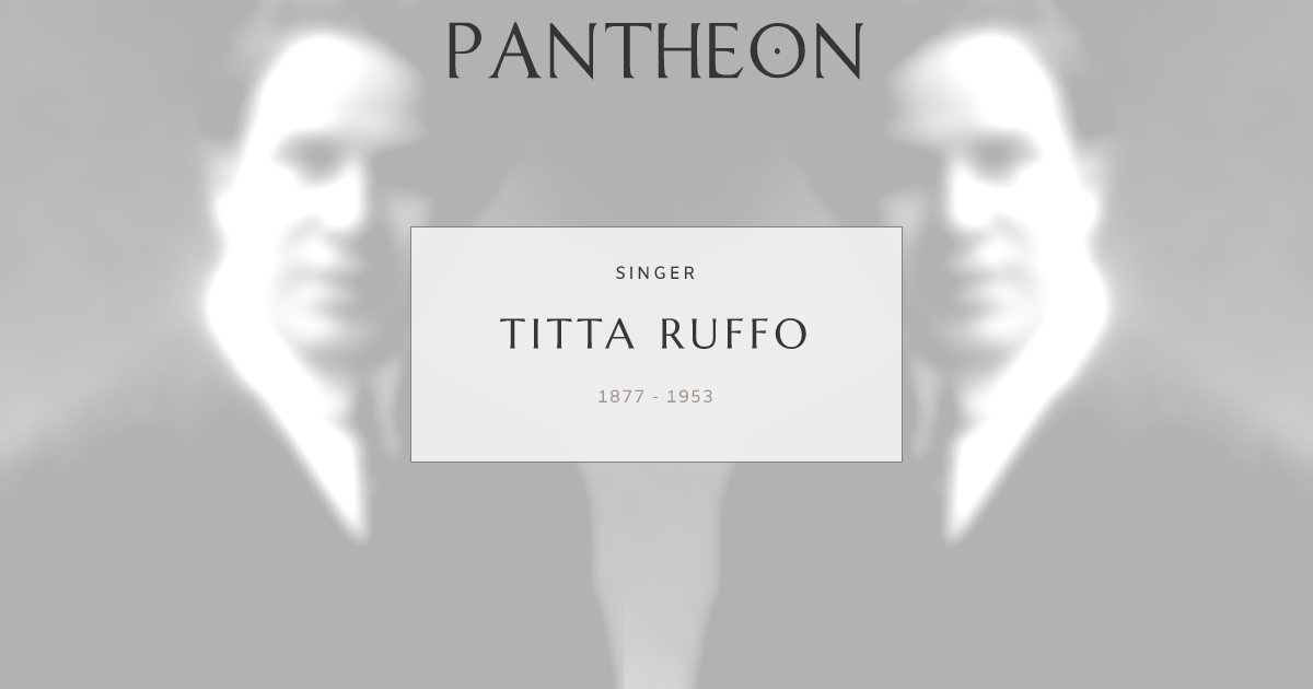 Titta Ruffo Biography | Pantheon