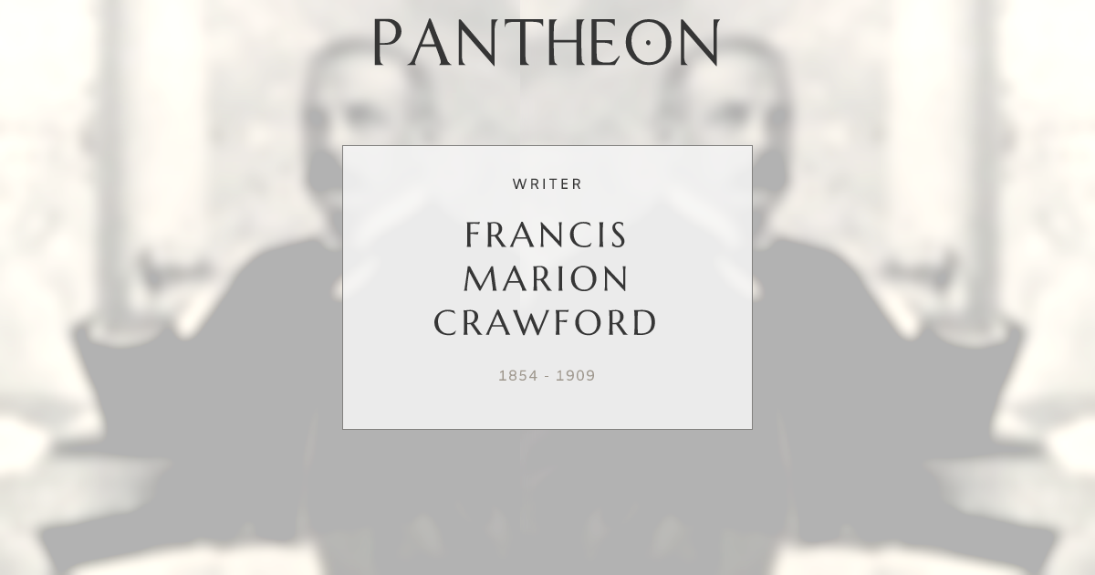 Francis Marion Crawford Biography | Pantheon