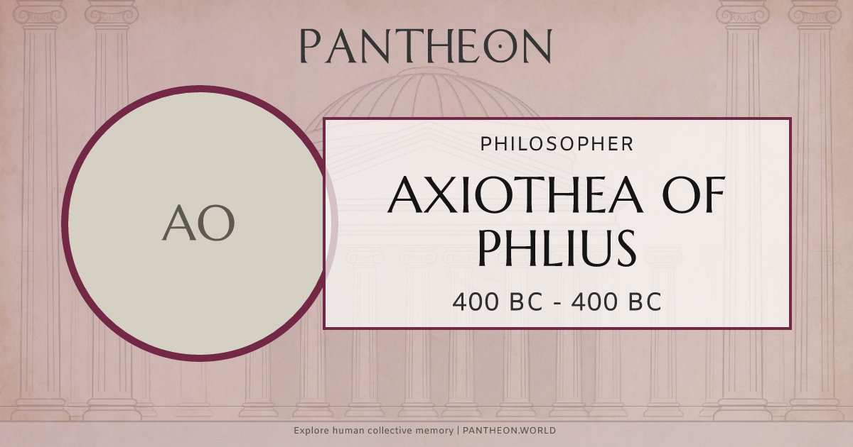 Axiothea of Phlius Biography | Pantheon
