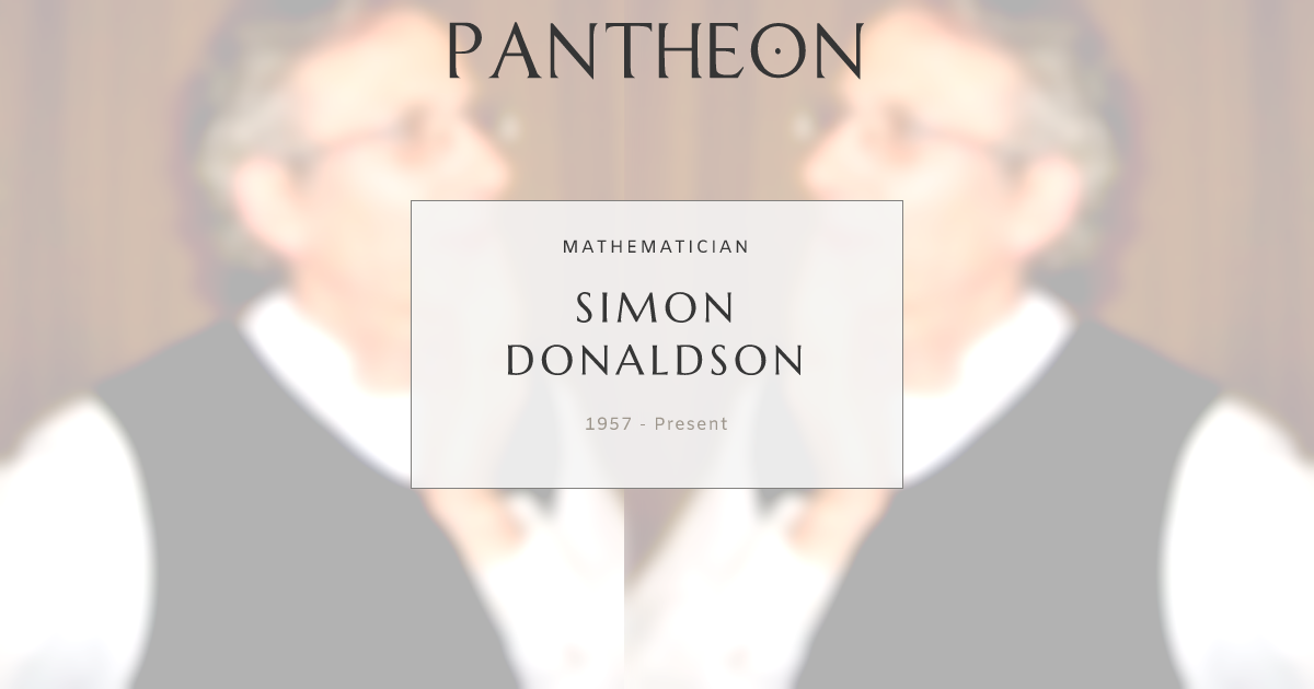 Simon Donaldson Biography | Pantheon